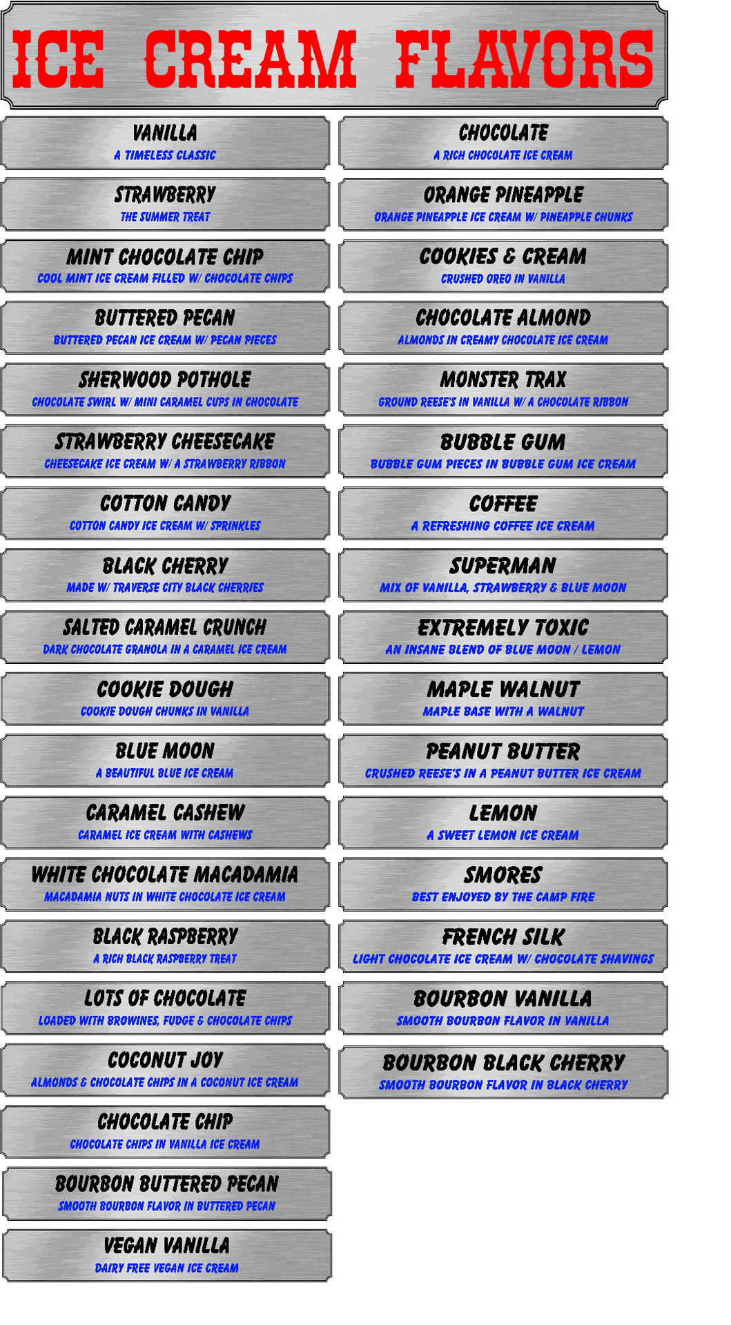 Ice Cream Flavors | Deansicecream